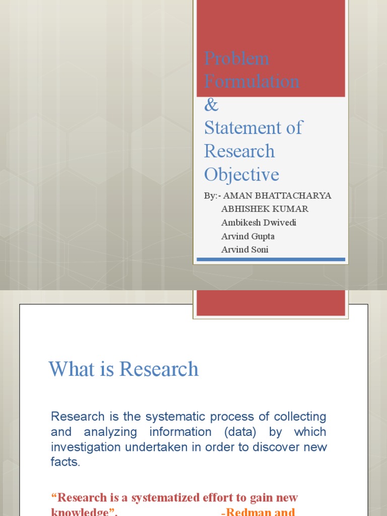 Problem Formulation of Research Methodology | PDF