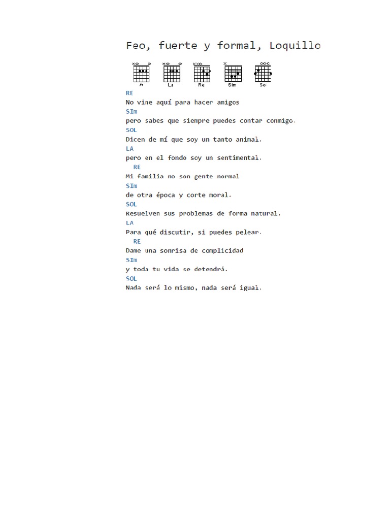 Acordes Feo, Fuerte y Formal | PDF