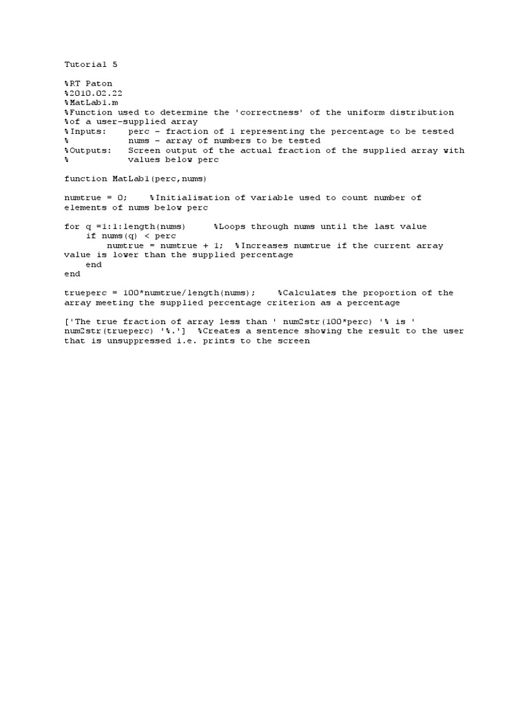 Matlab Tutorials | PDF | Polynomial | Zero Of A Function