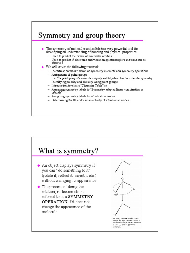 Symmetry and Group Theory | PDF | Molecular Orbital | Raman Spectroscopy