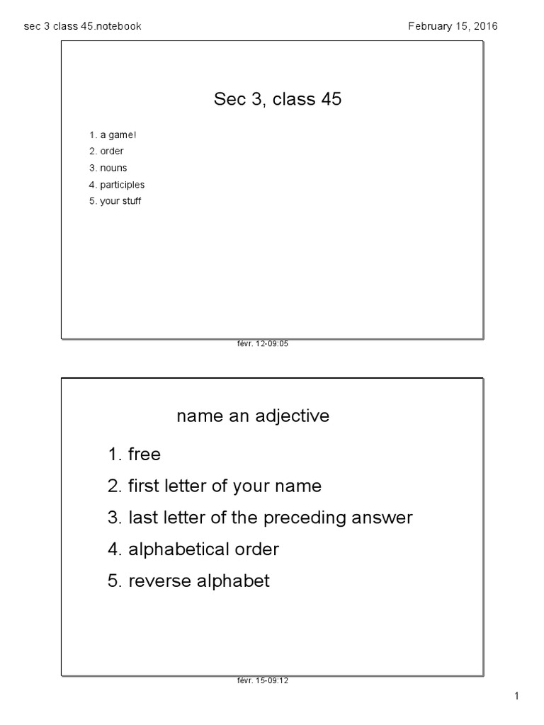 Sec 3 Class 45 | PDF