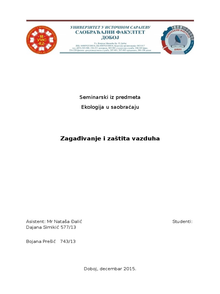 Zagadjivanje I Zastita Vazduha | PDF