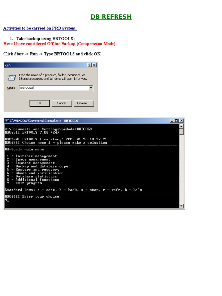 DB Refresh Screen Shots | PDF | Oracle Database | Backup