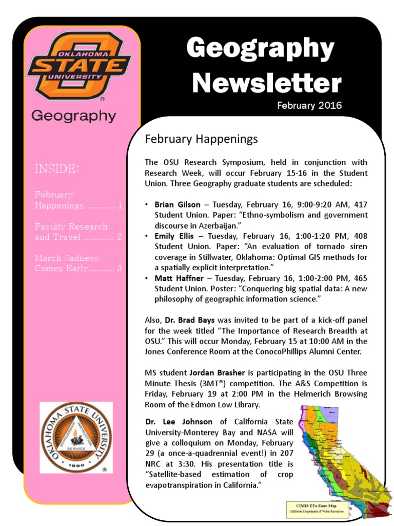 Geography Newsletter: February Happenings | PDF | Geography | Cartography