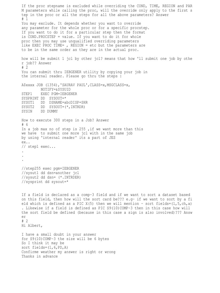 JCL Notes | PDF | Areas Of Computer Science | Computer Architecture