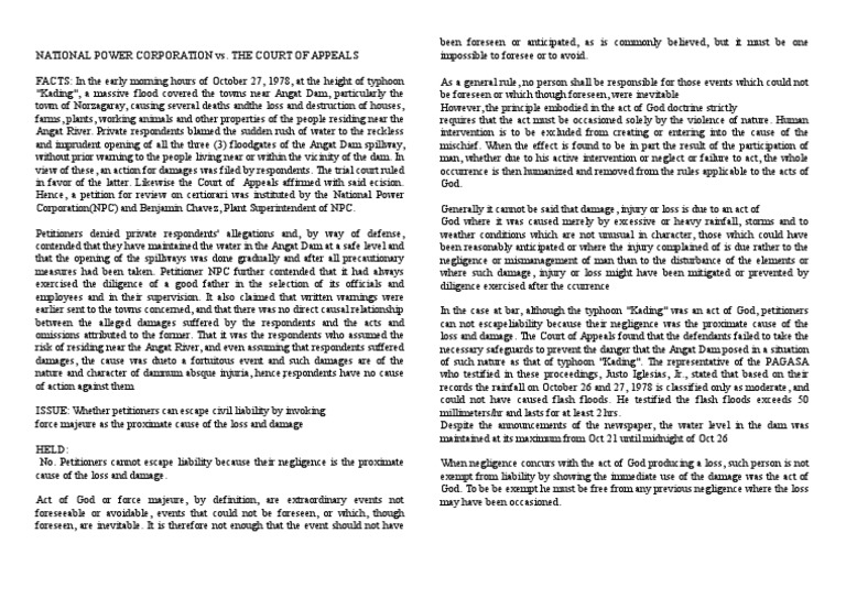 NPC V CA Digest | PDF | Negligence | Virtue