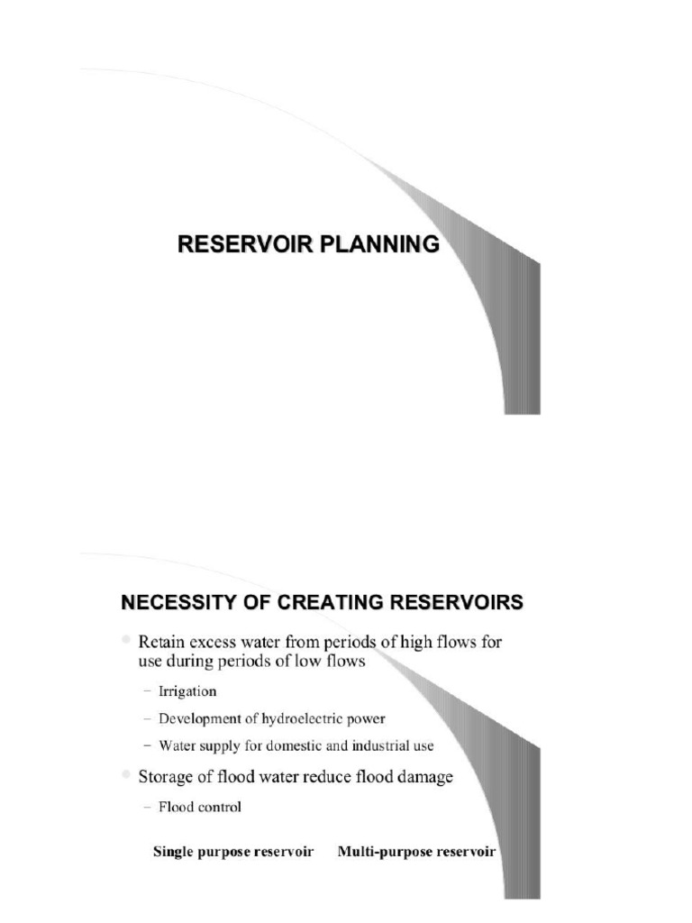 Reservoir Planning | PDF