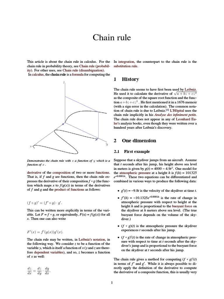 Chain Rule | PDF | Derivative | Calculus