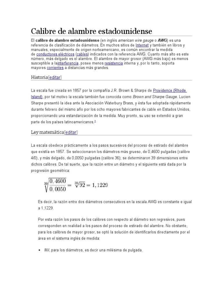 Guía Completa del Calibre AWG | PDF | Cable | Bienes manufacturados