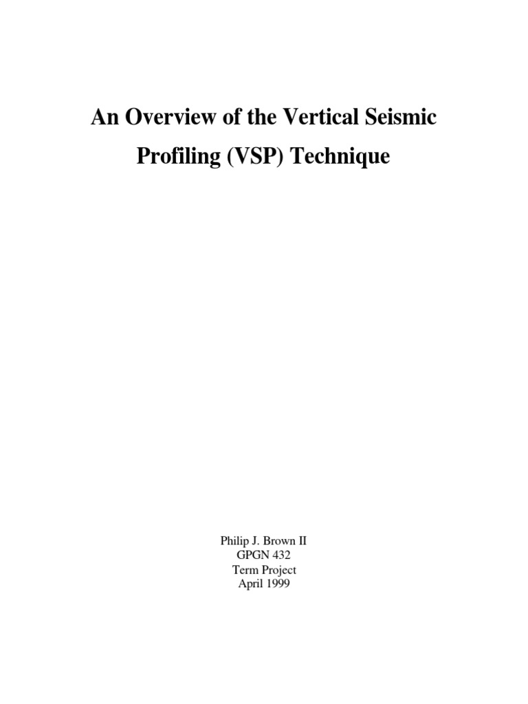 VSP Overview | PDF | Reflection Seismology | Applied And ...