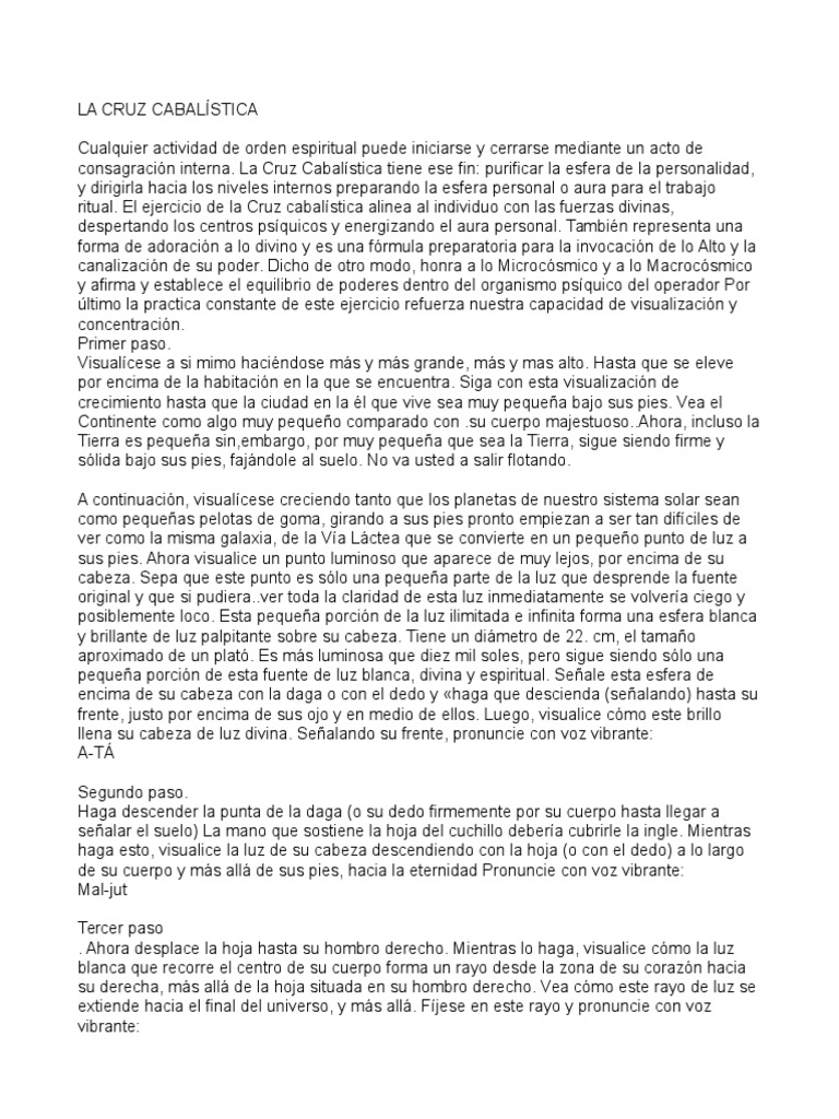 Cruz Cabalística: Ritual de Purificación | PDF | Vía láctea | Ligero