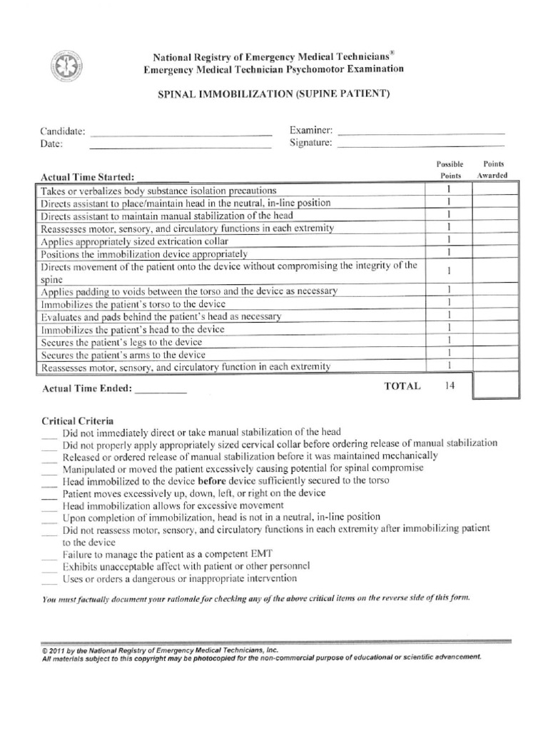 NREMT and TCCC Skills Sheets | PDF