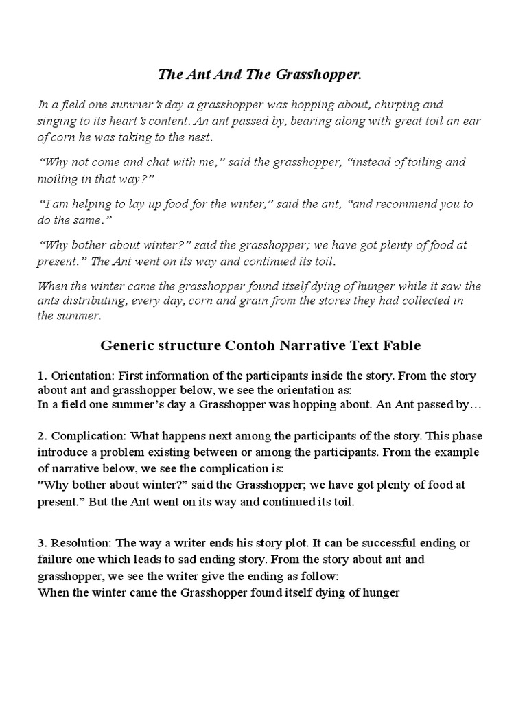 The Ant and The Grasshopper | PDF | Entomology | Vespoidea