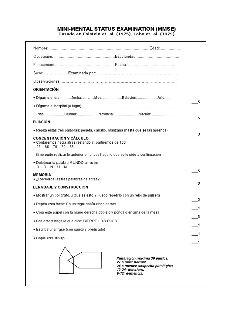 Minimental Formato | PDF