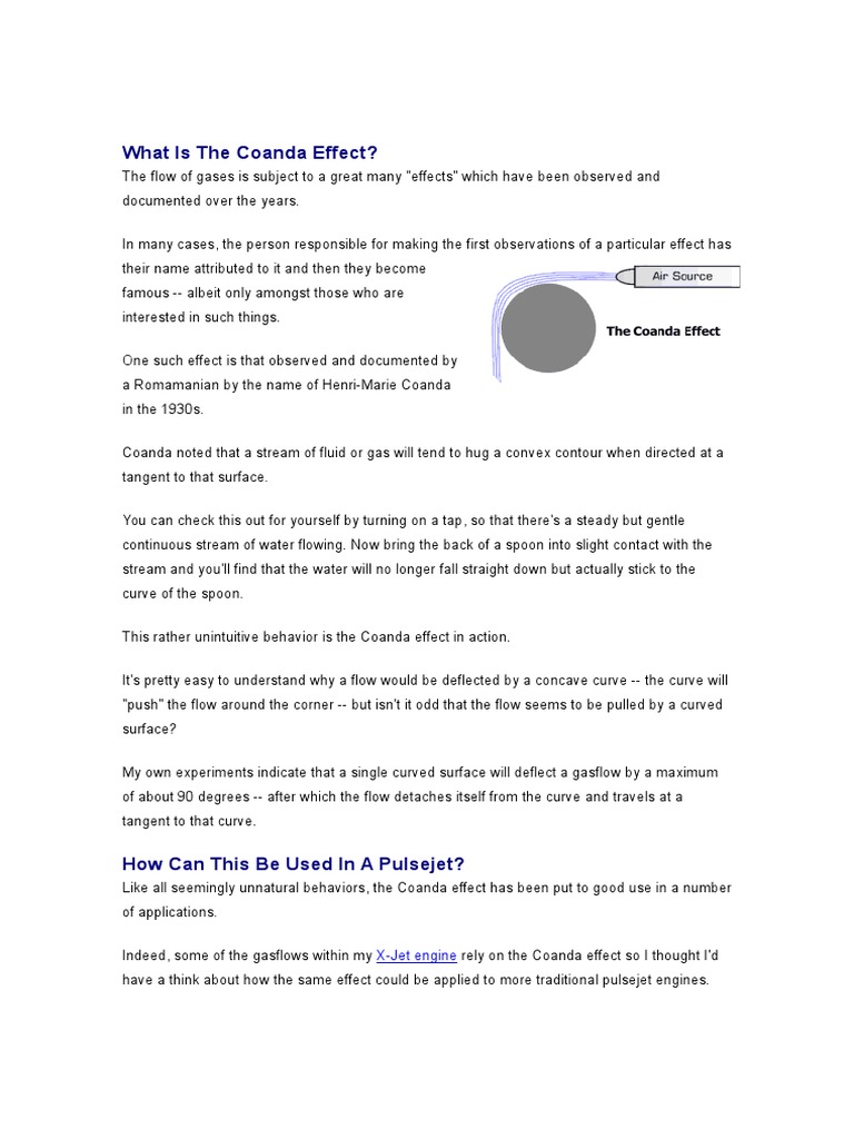 What Is The Coanda Effect | PDF | Lift (Force) | Jet Engine