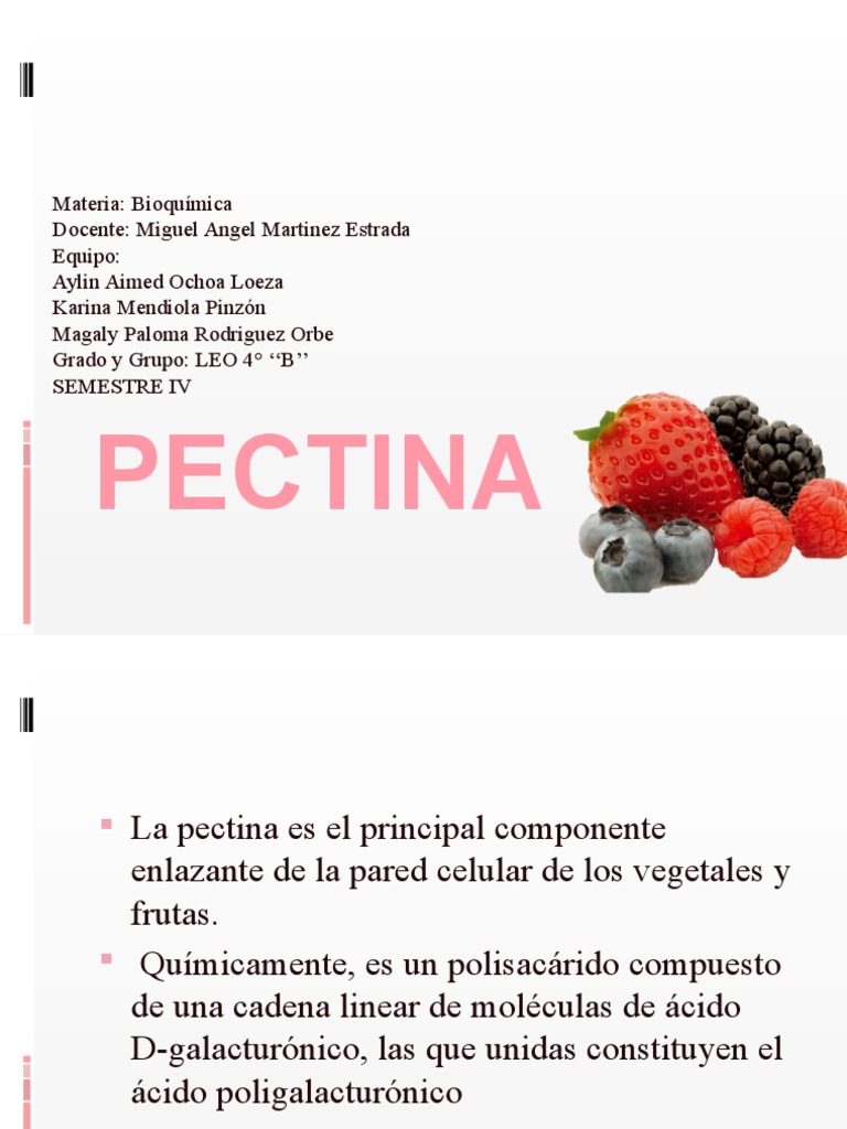 Estructura y usos de la pectina | PDF