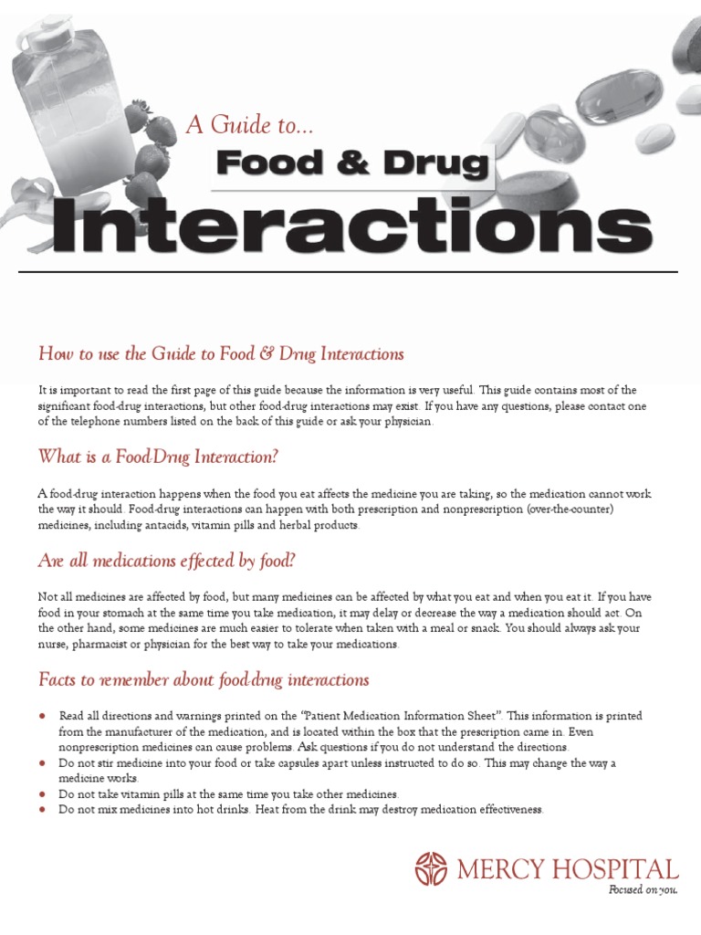 Food&Drug Interactions Guide | PDF | Pharmaceutical Drug | Soybean