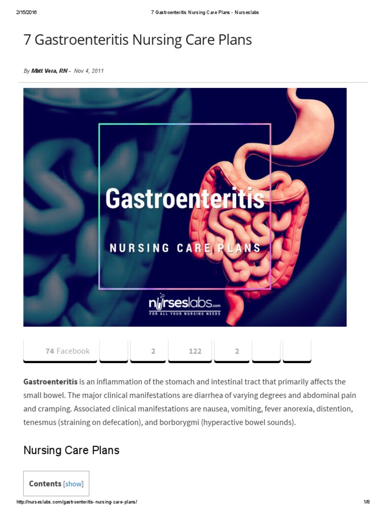 7 Gastroenteritis Nursing Care Plans - Nurseslabs | PDF | Dehydration | Diarrhea