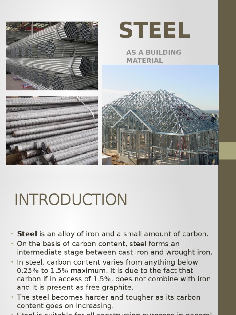 Steel as a Building Material Guide | PDF | Rolling (Metalworking) | Steel