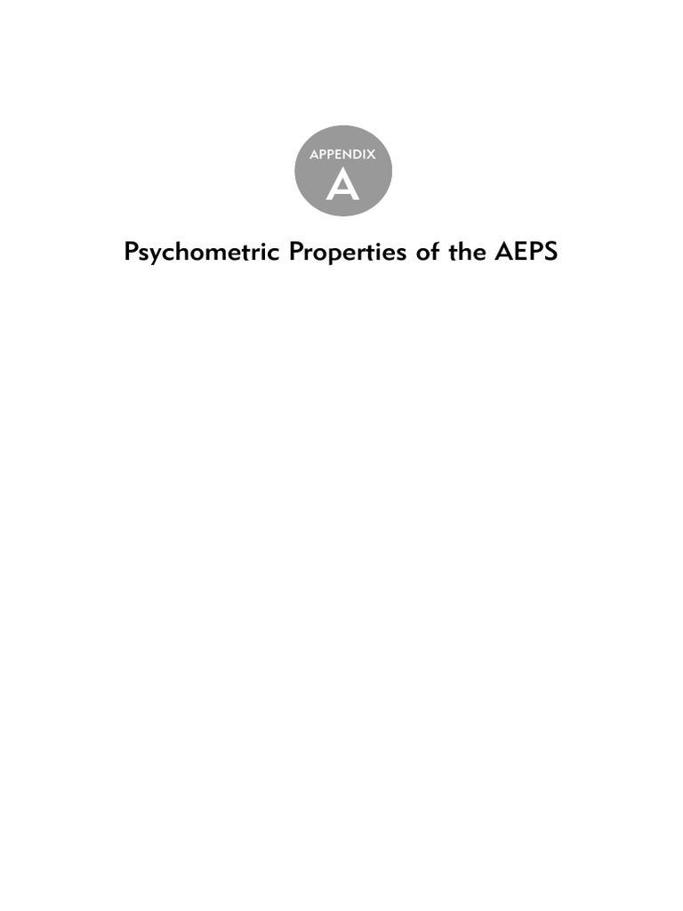 AEPS PsychometricProperties | PDF | Individualized Education Program ...