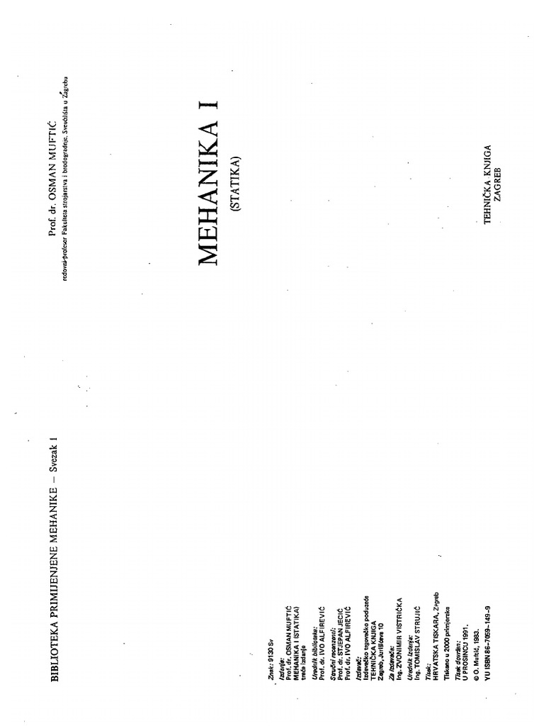 Muftić - Mehanika 1 (Statika) | PDF