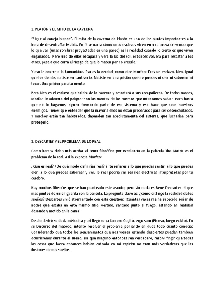 Filosofia en Matrix PDF | PDF | René Descartes | Teorías filosóficas