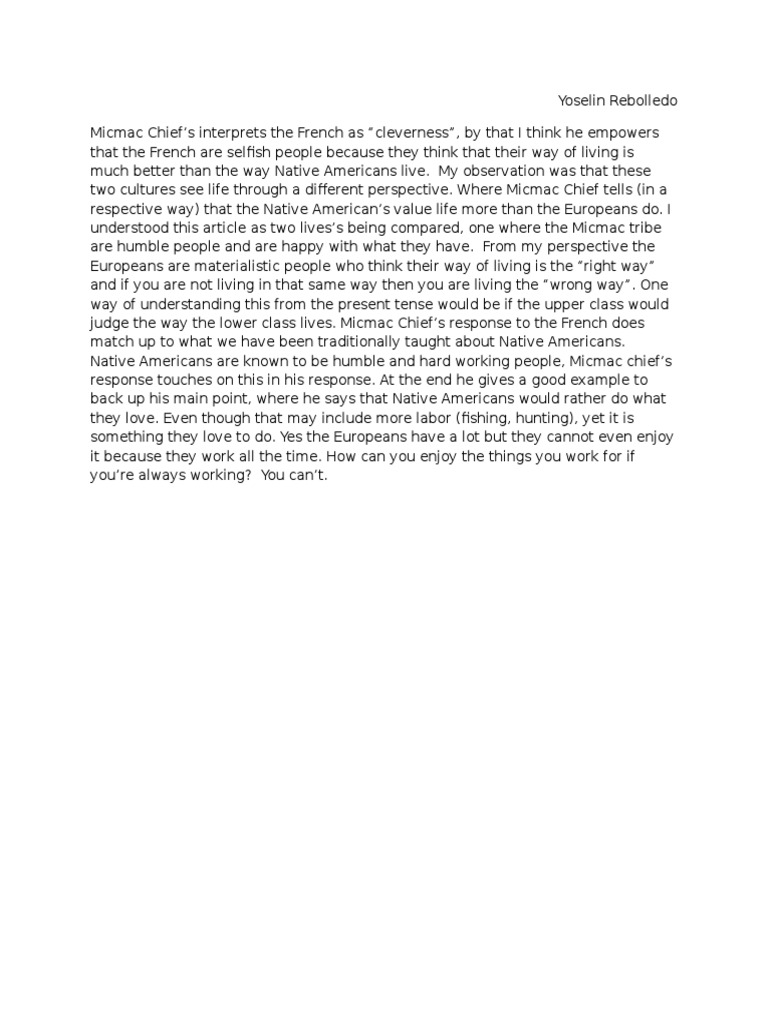 Micmac Chief | PDF | Social Science