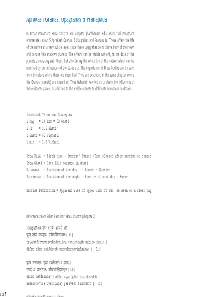 Varahamihira - Upagraha | PDF | Sunset | Hindu Astrology