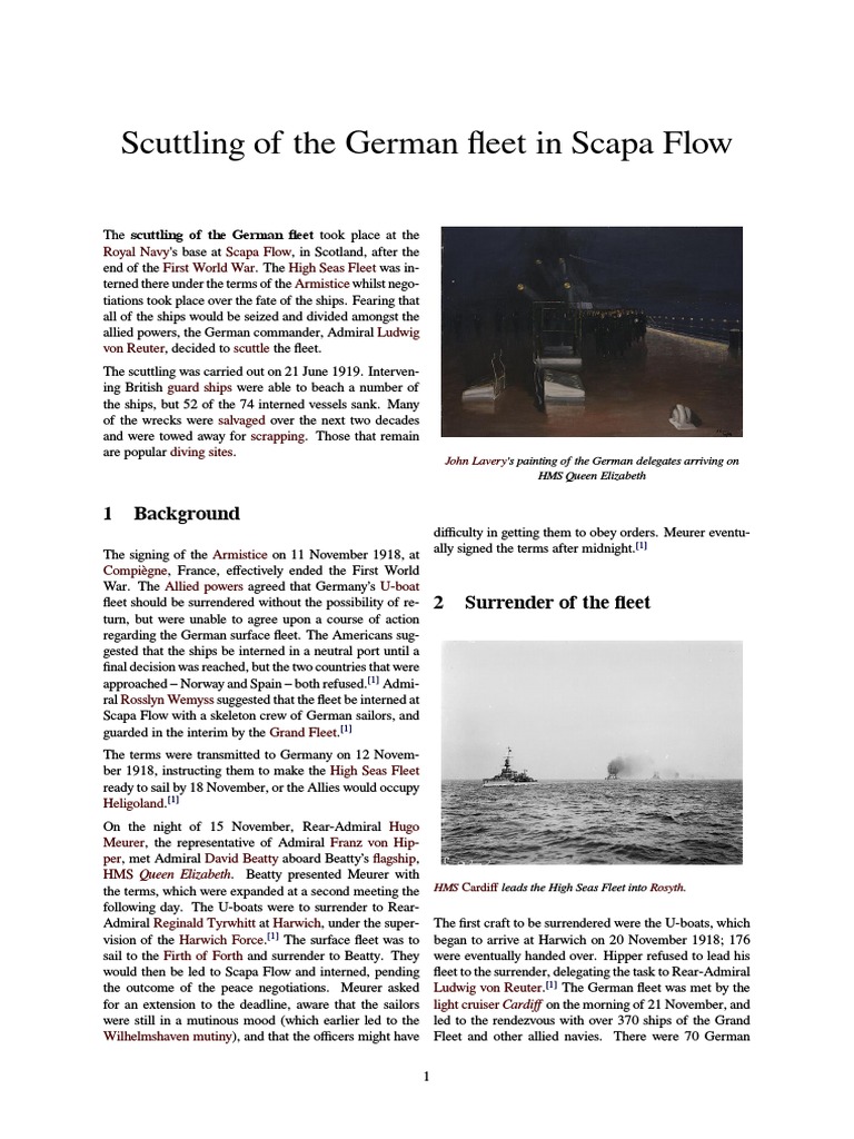 Scuttling of the German Fleet in Scapa Flow | Shipping | Watercraft