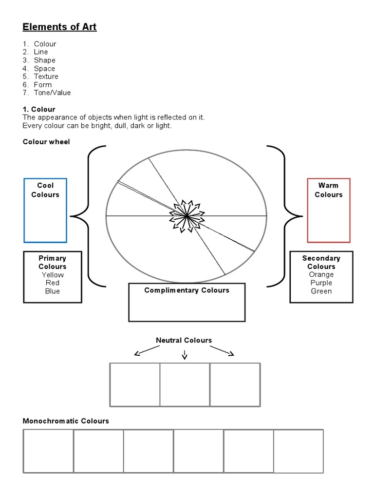 Elements of Art - Worksheet | PDF