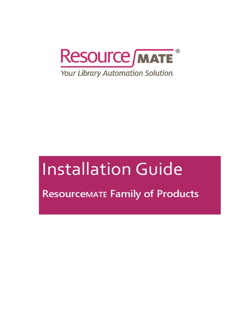 Resource Mate Install Guide | PDF | Installation (Computer Programs) | Microsoft Sql Server