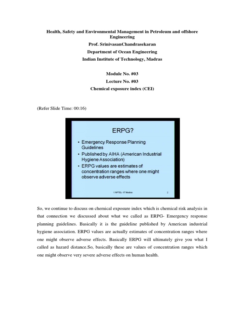 Chemical Exposure Index (CEI) | PDF | Toxicity | Density