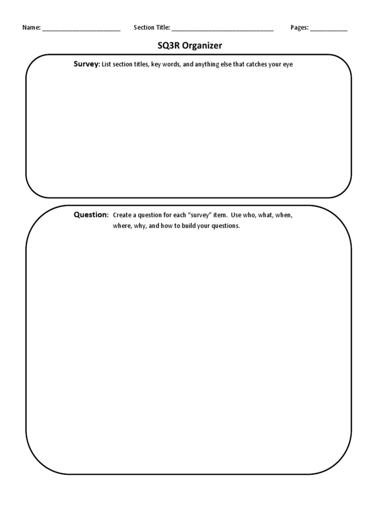 SQ3R Graphic Organizer | PDF | Art