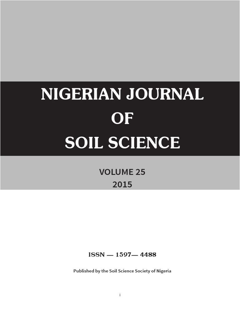 Nigerian Journal of Soil Science Vol 25 2015.pdf | Soil | Erosion