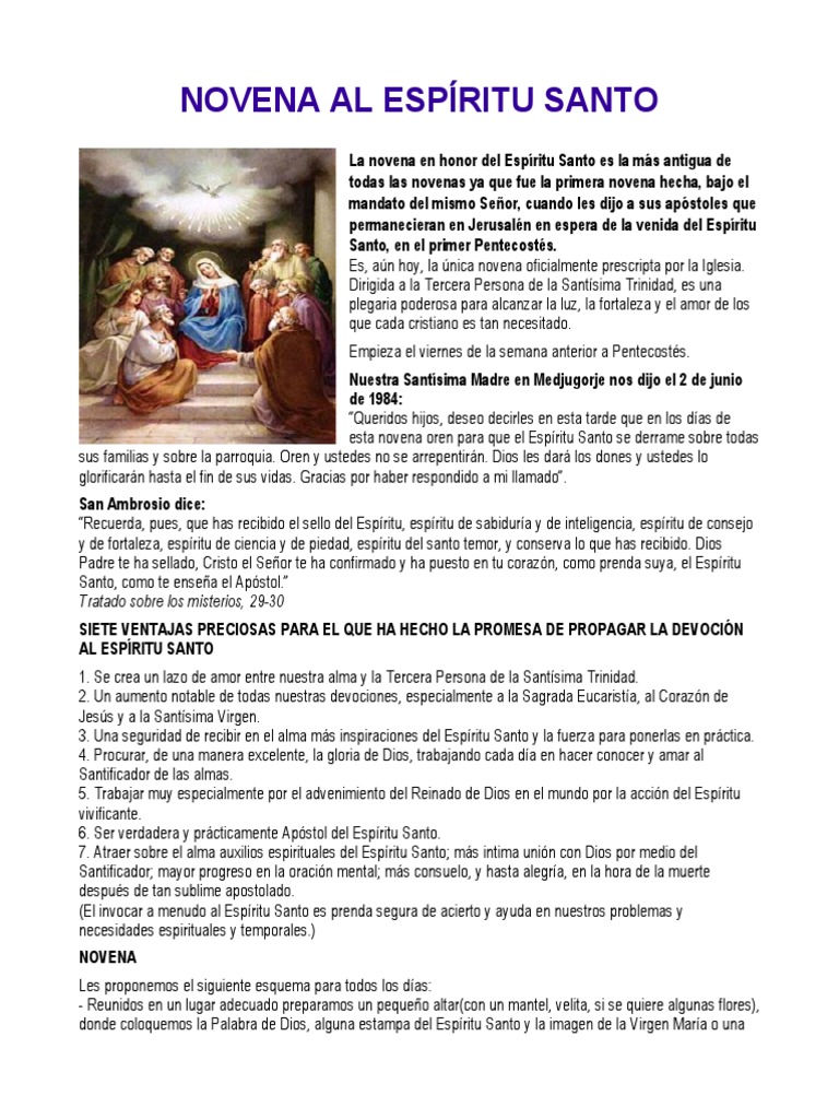 Novena Al Espiritu Santo