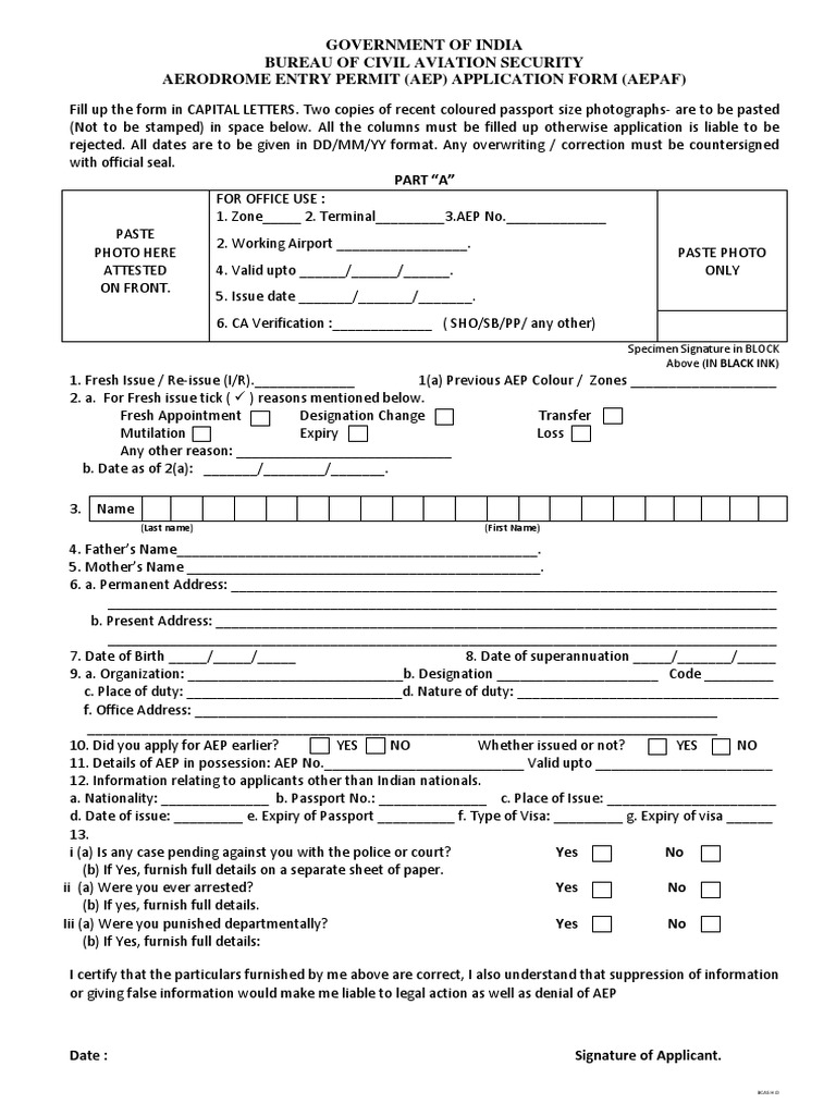 New Aep Form Pdf Pdf Air Traffic Control Travel Visa