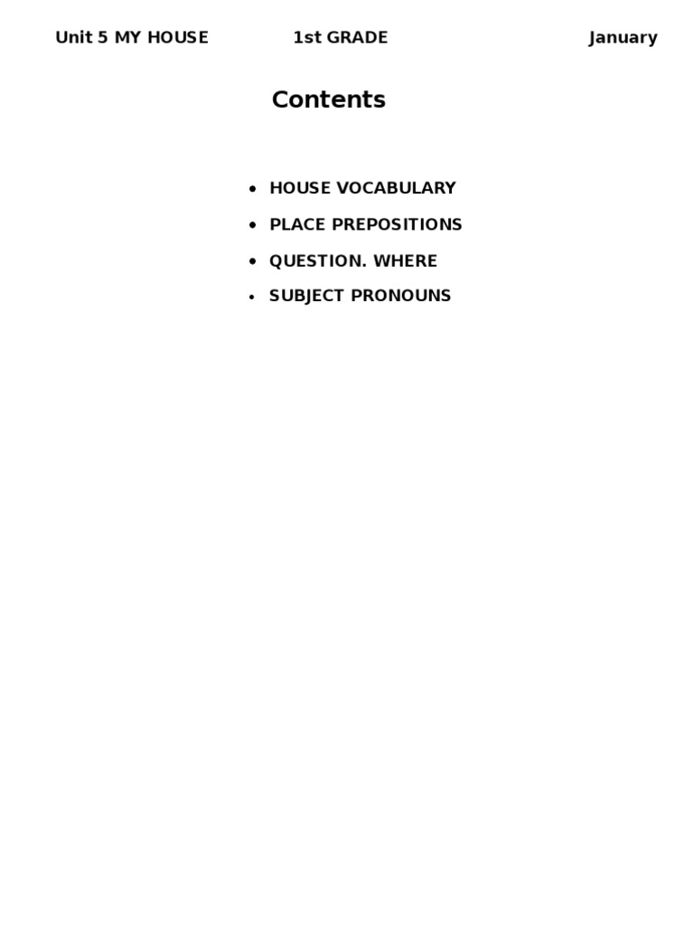 My House: 1st Grade Lesson | PDF