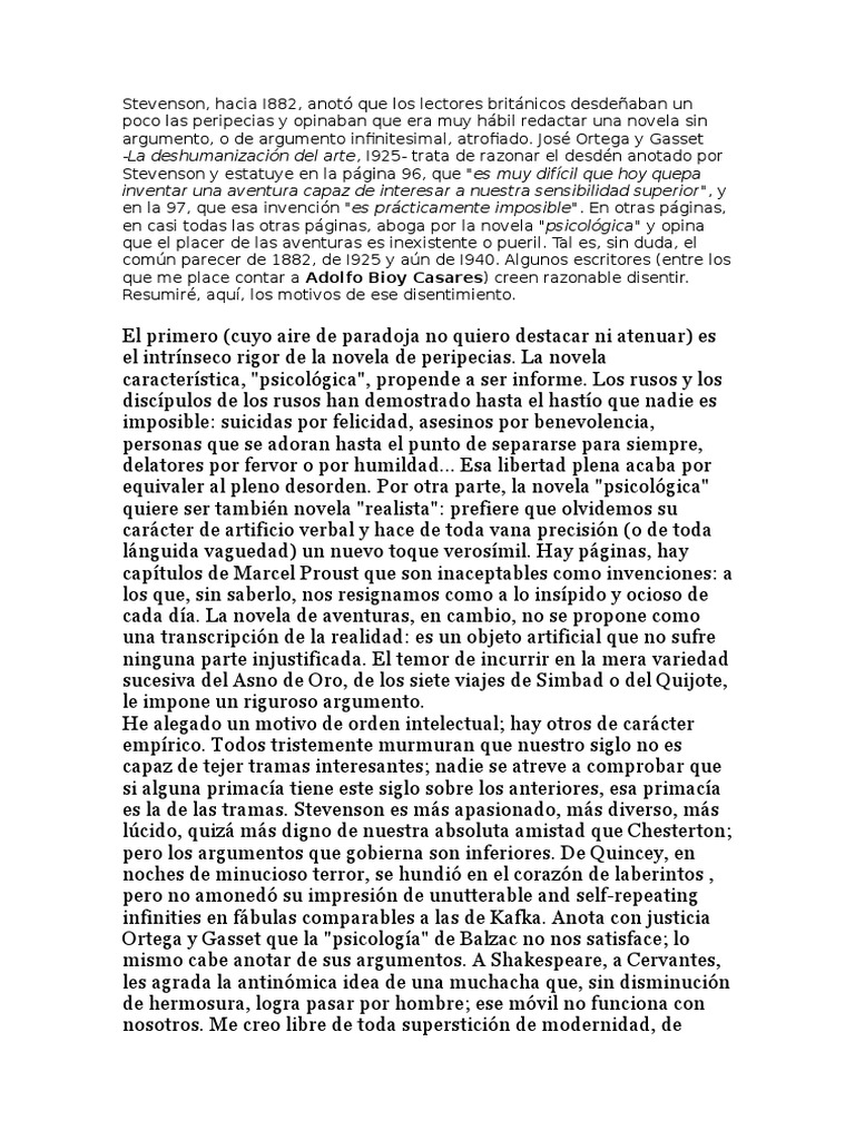 Borges Prologo A La Invencion de Morel | PDF | Novelas