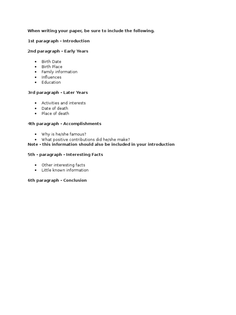 Biography Writing Guide | PDF