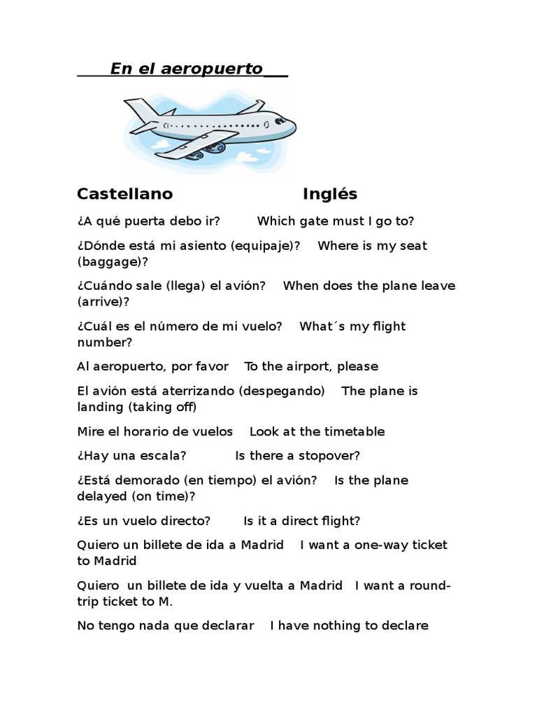 En El Aeropuerto | PDF | Artes del Lenguaje y Comunicación | Estudios ...