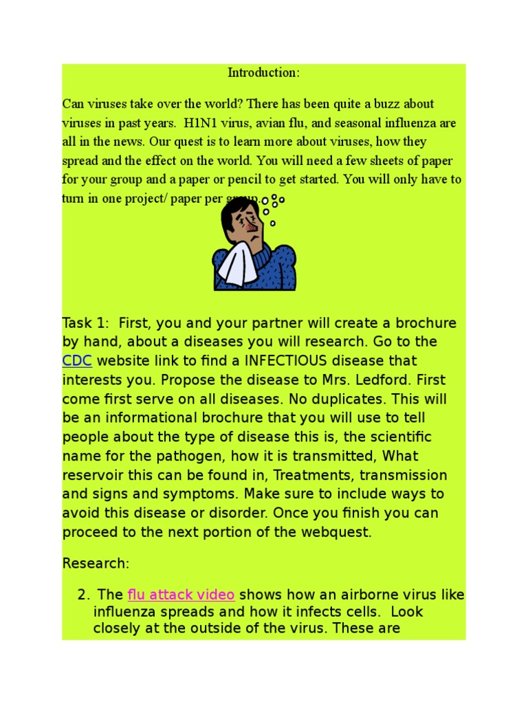 Webquest Infectious Disease | PDF | Influenza | Virology