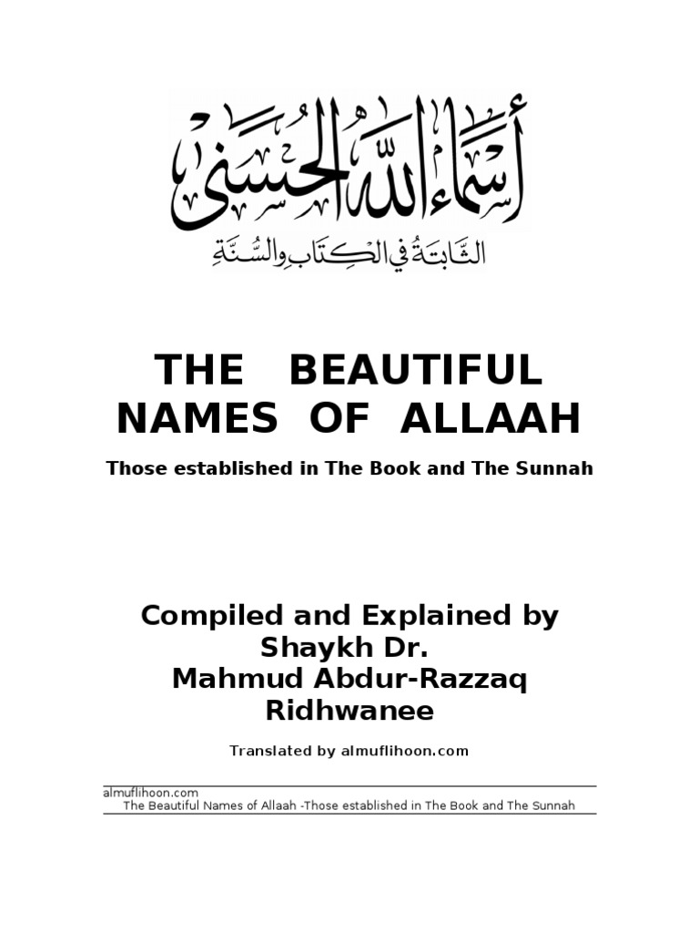 The 99 Beautiful Names of Allah | PDF | Allah | Semitic Words And Phrases