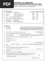 University of Zimbabwe Application Form | PDF | Permanent Residence ...