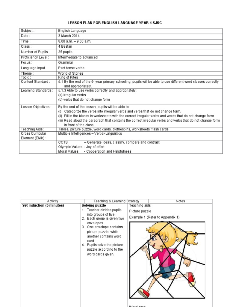 Lesson Plan For Grammar | PDF | Lesson Plan | Grammatical Tense