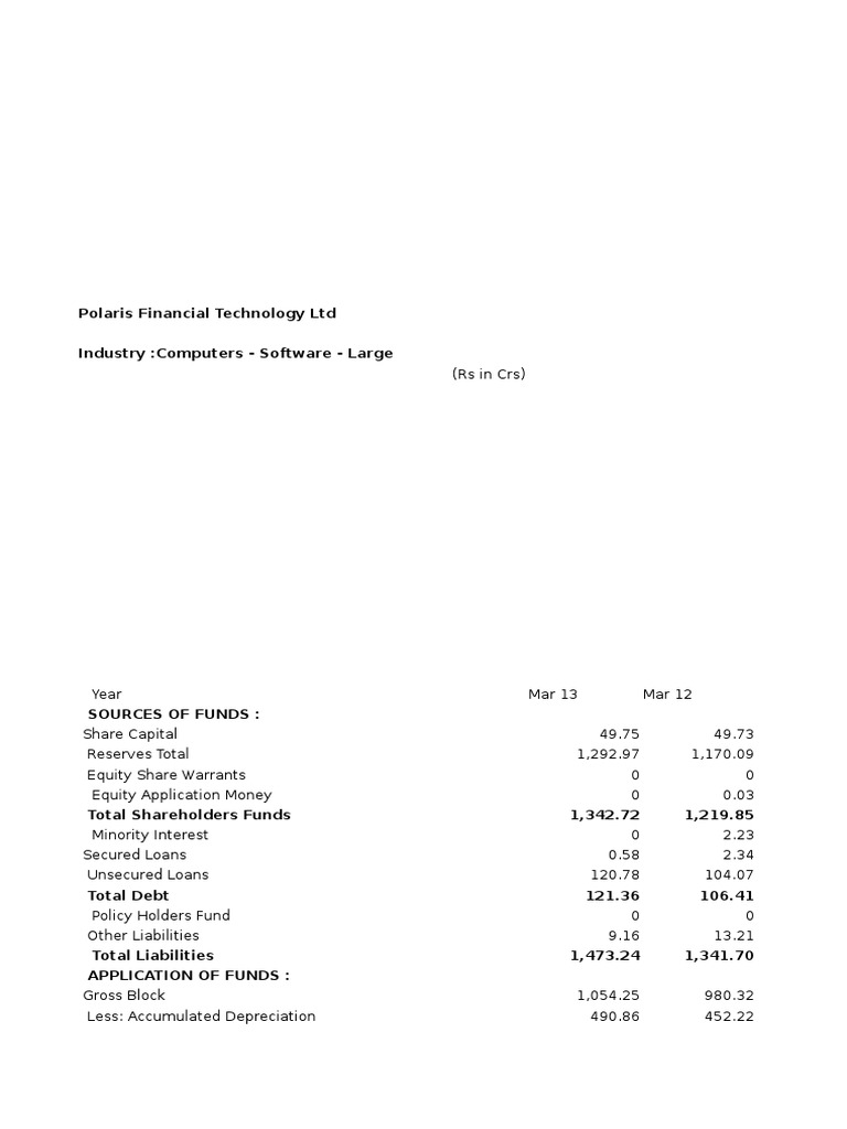 Polaris Balance Sheet | PDF | Business