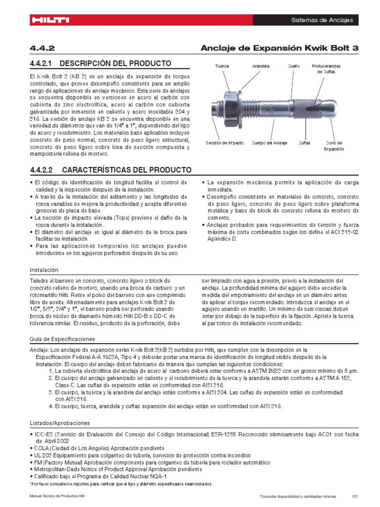 Manual Tecnico 2015 Hilti | PDF | Acero | El hombre hace Materiales