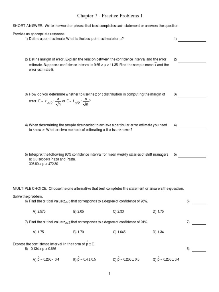 Confidence Intervals and Proportions | PDF | Margin Of Error ...