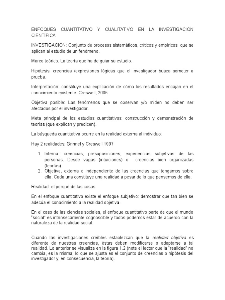 Capitulo 1 Sampieri | PDF | Teoría | Realidad