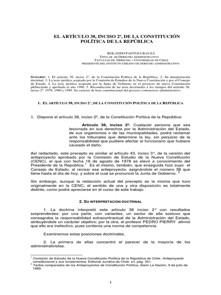 El Artículo 38 Inciso Segundo de La Constitución Política de La ...