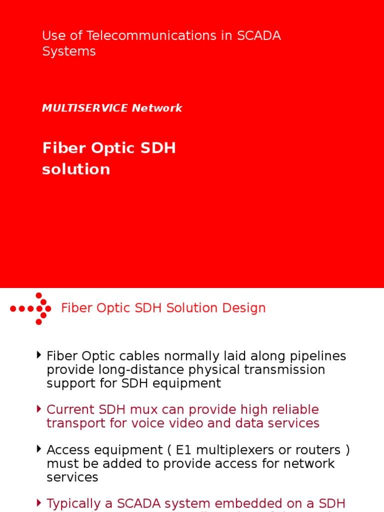 Fiber Optic SDH Solution: Use of Telecommunications in SCADA Systems | PDF